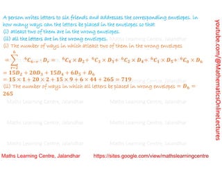 Class 11_Chapter 7_Permutation and combinations (Dearrangements and ...