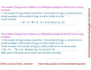 Class 11_Chapter 7_Permutation and combinations (Dearrangements and ...