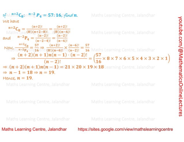 Class 11 Chapter 7 Permutations And Combinations Combinationsbasics