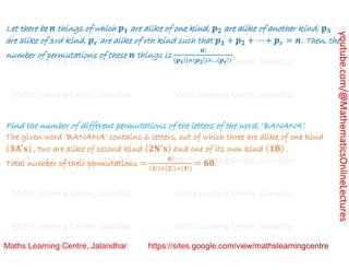 Class 11_Chapter 7_Permutations and combinations_Permuations (objects are not different) Lecture ...