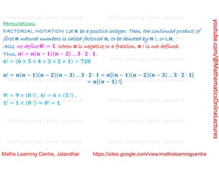 Class 11 Chapter 7 Permutations and combinations (Permutations, factorial) Lecture 1.pdf