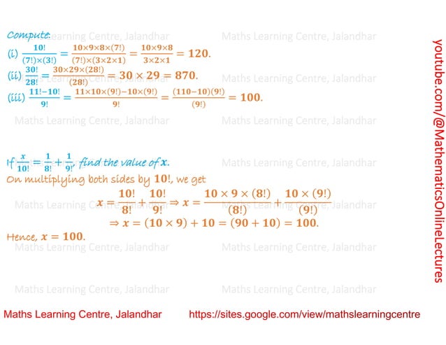 Class 11 Chapter 7 Permutations and combinations (Permutations, factorial) Lecture 1.pdf
