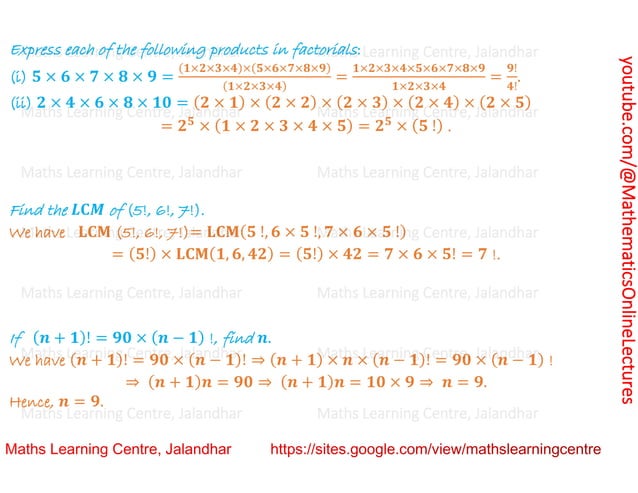 Class 11 Chapter 7 Permutations and combinations (Permutations, factorial) Lecture 1.pdf