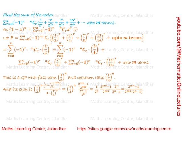 Class 11_Chapter 8_Binomial Theorem (Properties of binomial coefficent ...