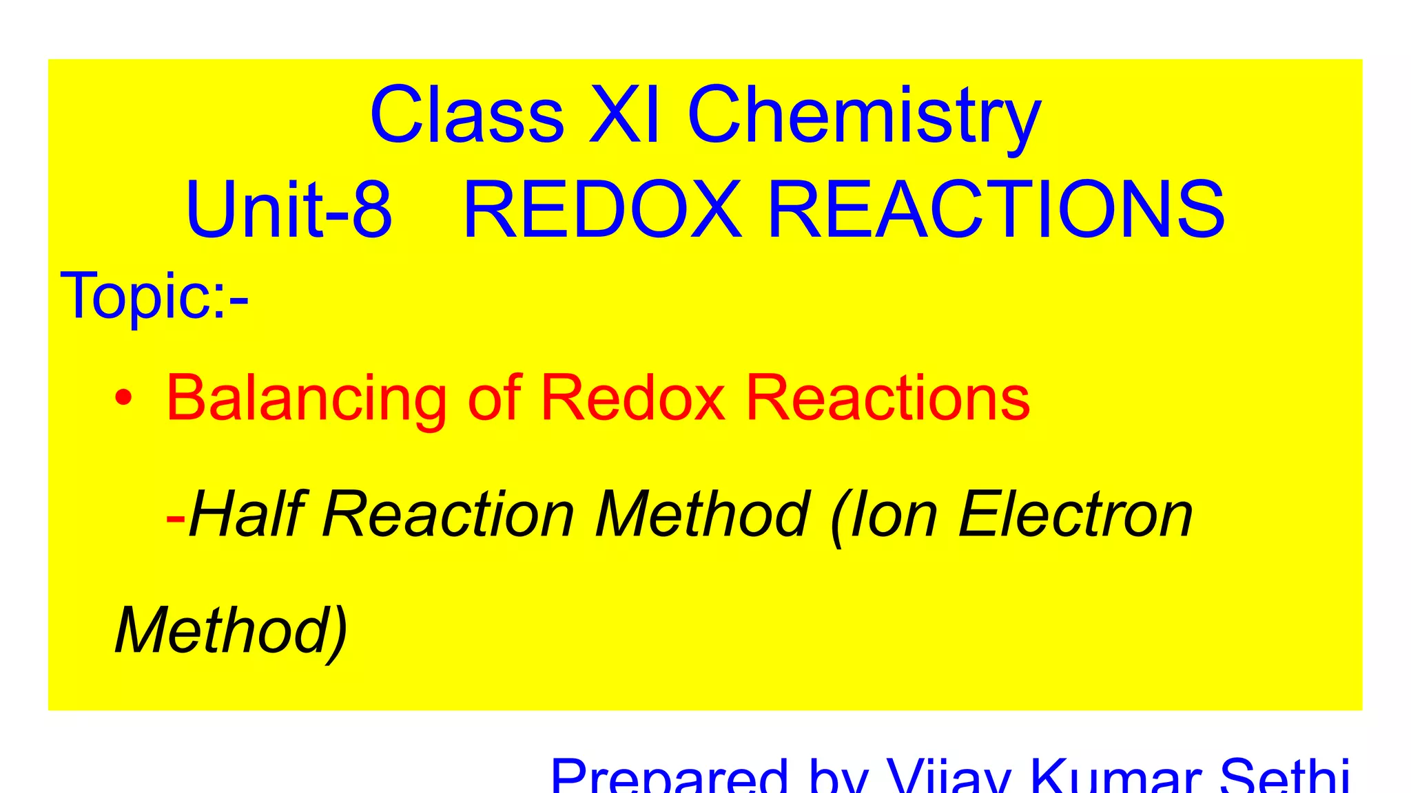Class 11 Chapter 8 Redox Reactions.pptx
