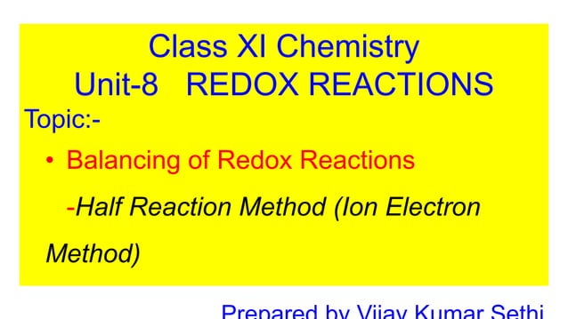 Class 11 Chapter 8 Redox Reactions.pptx