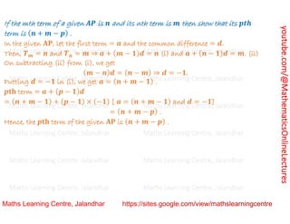 Class 11 Chapter 9 Sequences and series_Arithmetic Progressions (nth term from end) Lecture 2.pdf