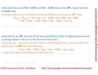 Class 11 Chapter 9 Sequences and series_Arithmetic Progressions (nth term from end) Lecture 2.pdf