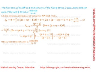 Class 11 Chapter 9 Sequences and series_Arithmetic Progressions (Sum of n terms) Lecture 3.pdf