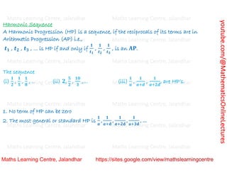 Class 11_Chapter 9_Sequences and Series_Harmonic Progressions_Harmonic mean_Lecture 10.pdf