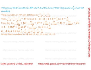 Class 11_Chapter 9_Sequences and Series_Harmonic Progressions_Harmonic mean_Lecture 10.pdf