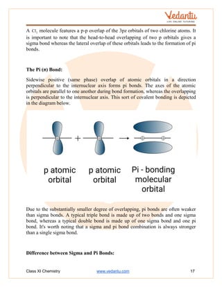 Class 11 Chemistry Revision Notes Chemical Bonding and Molecular ...