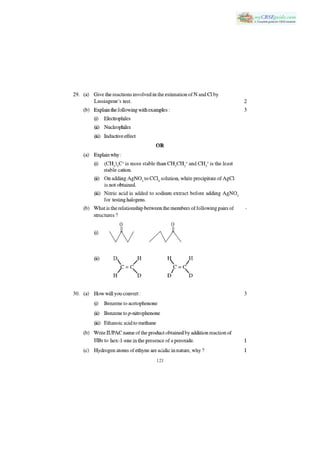 CBSE XI CHEMISTRY SOLVED PAPER | PDF