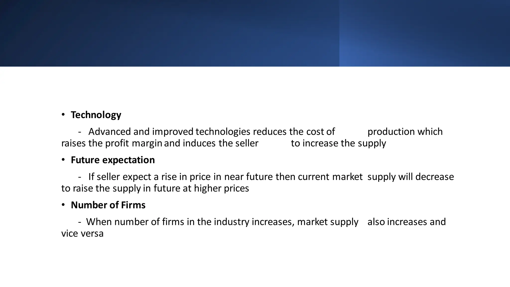 Class 11 economics factors affecting supply | PDF