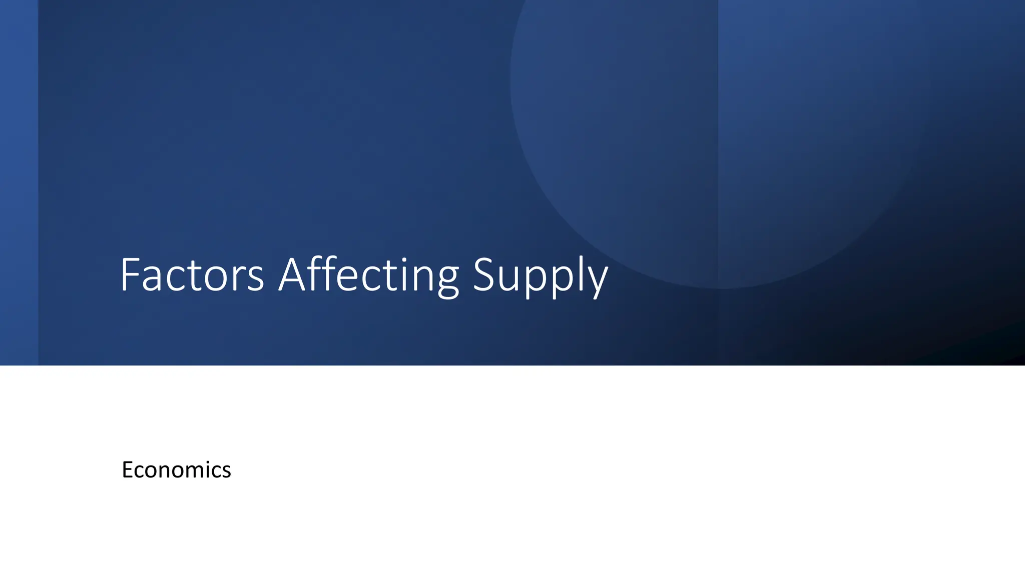 Class 11 eco ch- supply ( Factors affecting supply | PDF