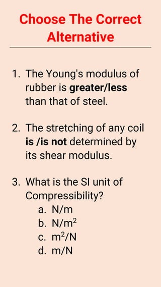 Class 11 Mechanical Properties of Solids MobView | PDF