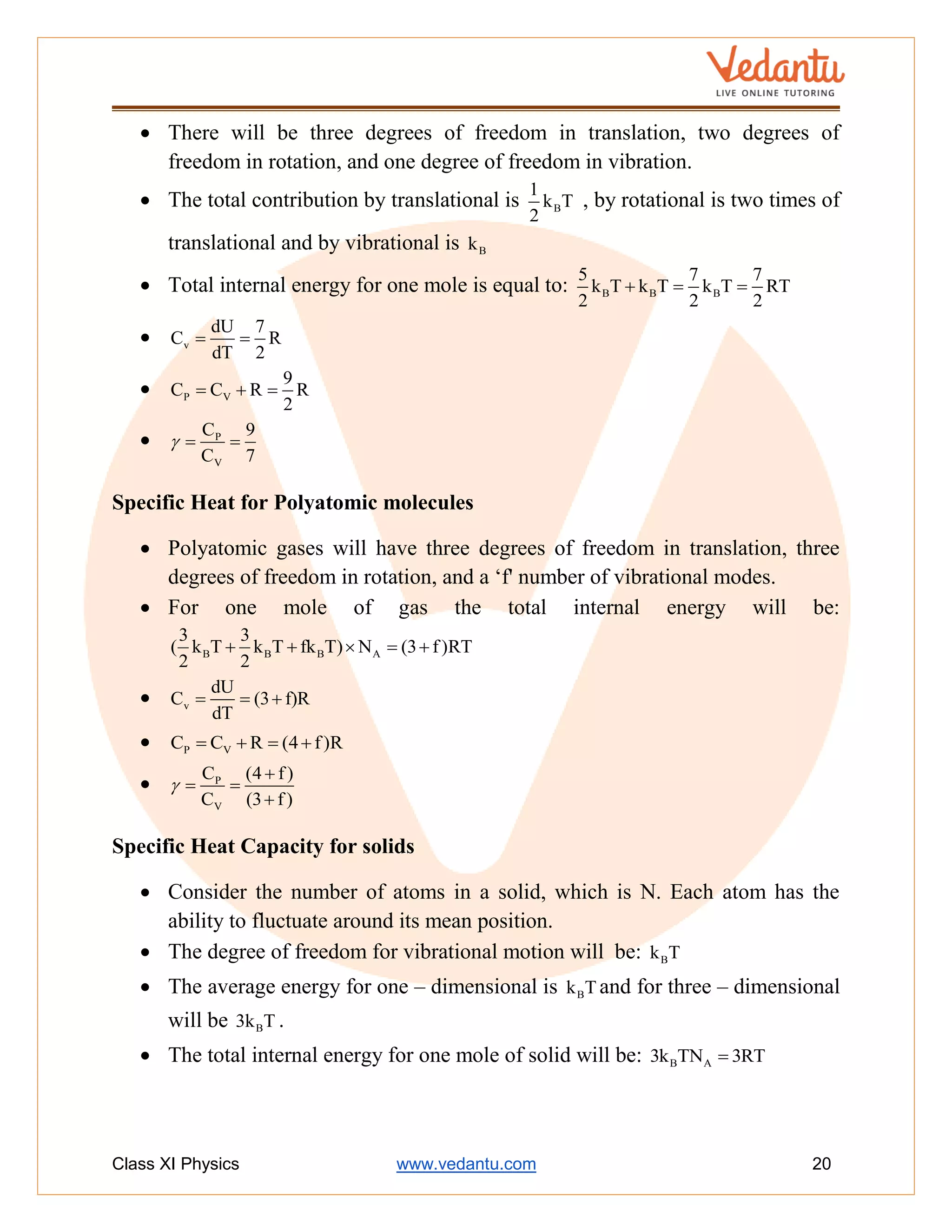 Class 11 Physics Revision Notes Kinetic Theory.pdf