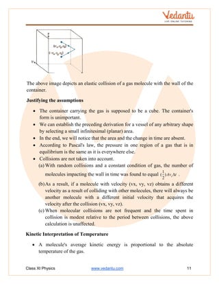 Class 11 Physics Revision Notes Kinetic Theory.pdf | Chemistry | Science