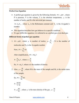 Class 11 Physics Revision Notes Kinetic Theory.pdf | Chemistry | Science