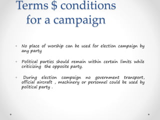 PPT on class 11 Election and representation | PPTX