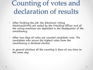 PPT on class 11 Election and representation | PPTX