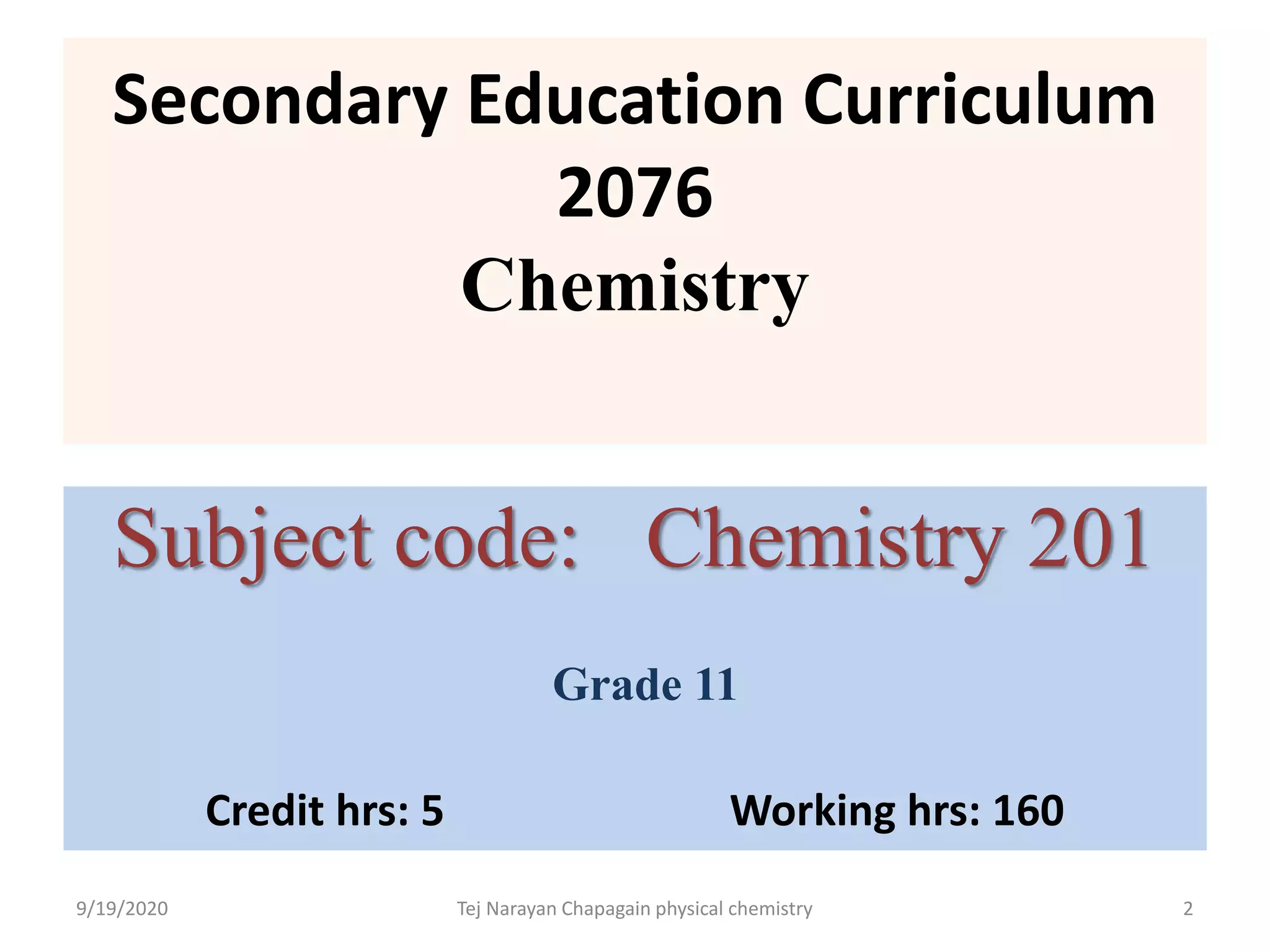 Secondary Education Curriculum of Nepal 2076 | PPTX | Physics | Science