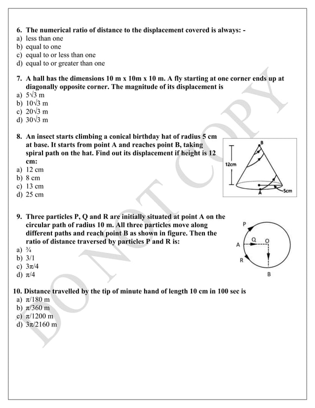 Class - '11th' Physics Chapter 2 Neet PYQs | PDF