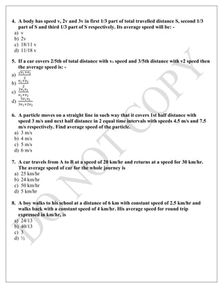Class - '11th' Physics Chapter 2 Neet PYQs | PDF | Physics | Science