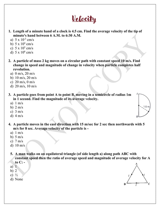 Class - '11th' Physics Chapter 2 Neet PYQs | PDF