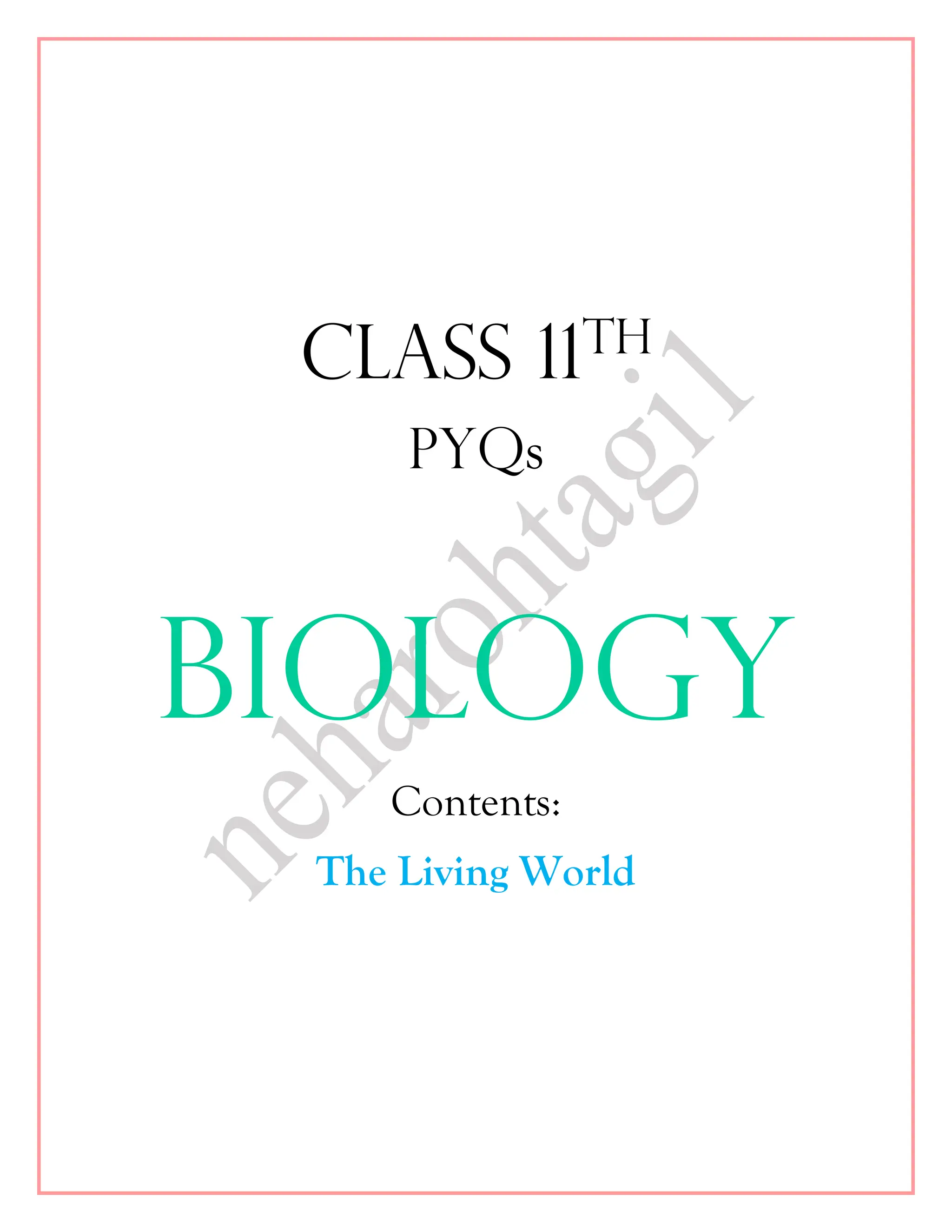 Class 11th Chapter 1 CBSE NCERT NEET BIOLOGY PYQs.pdf