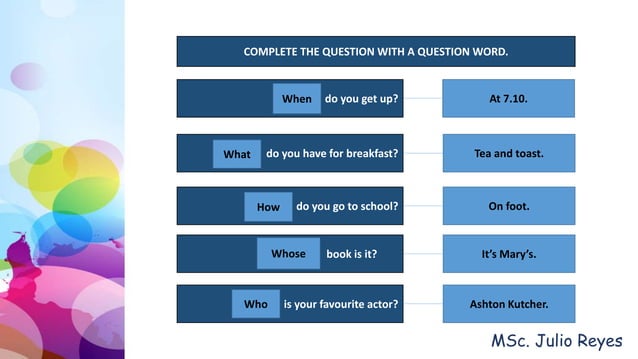 Class 11 Wh Question Words and exercises.pptx