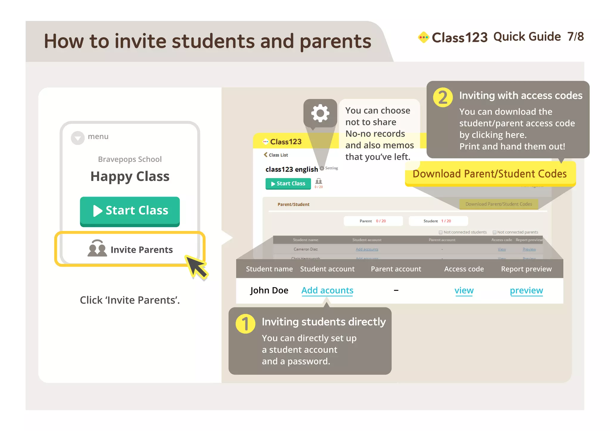 Class123 Guide for Teachers (Desktop Version) | PDF