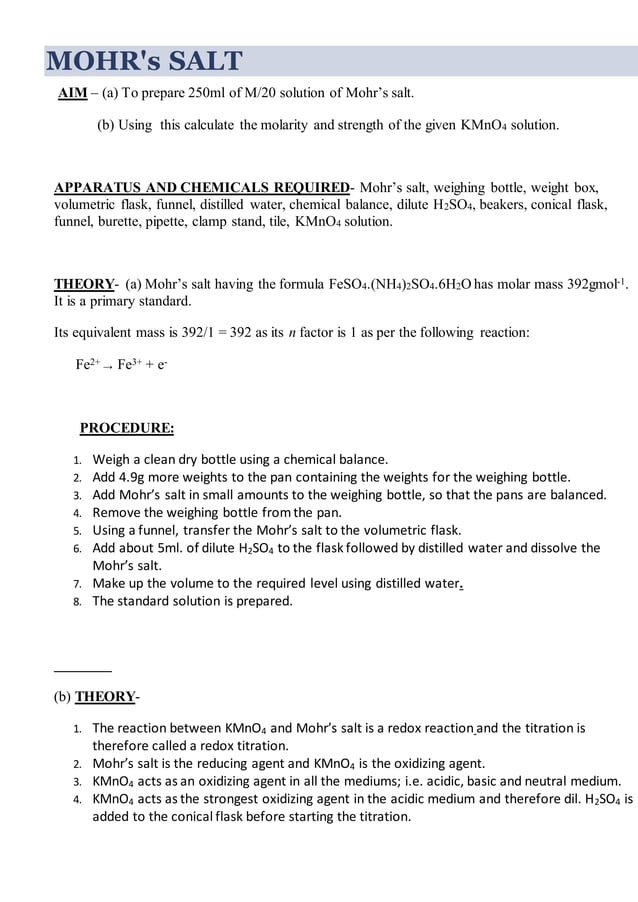 Class 12 cbse chemistry practicals | PDF