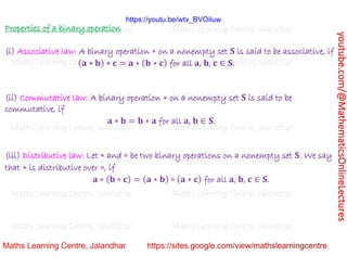 Class 12_Chapter 1_Relations and Functions (Binary Operations) Lecture 6.pdf | Free Download