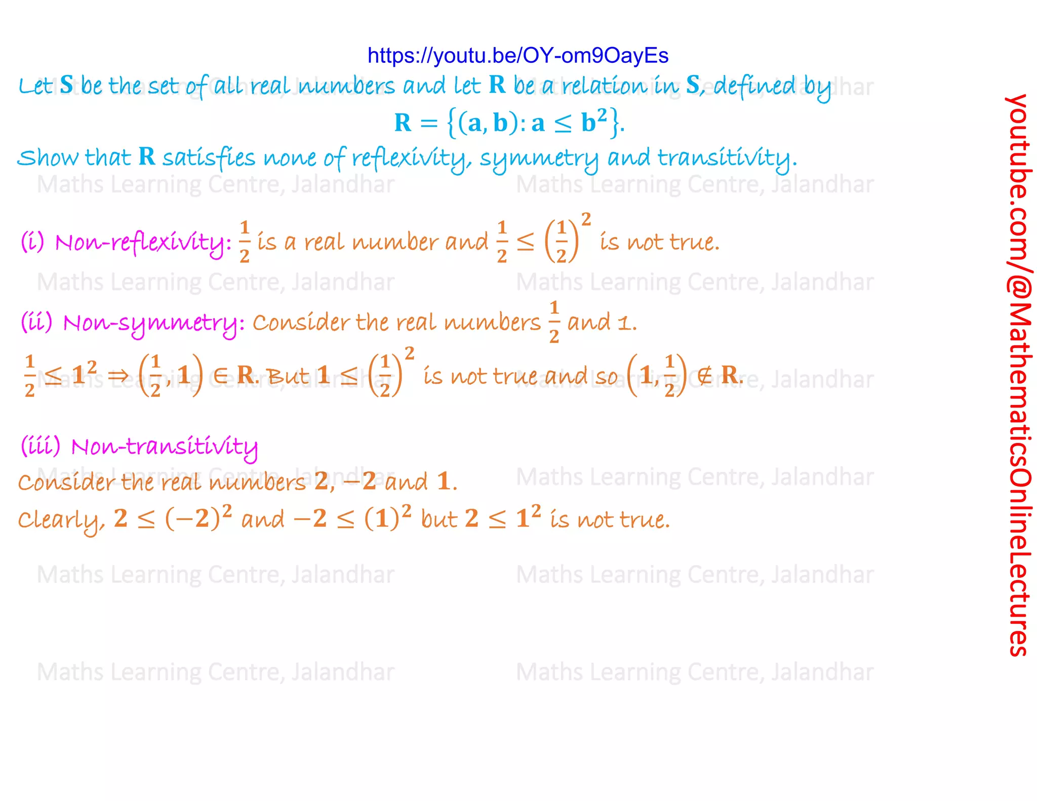Class 12chapter 1relations And Functionstypes Of Relations Lecture