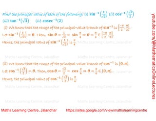 Class 12 Chapter 2 Inverse Trigonometric Functions (Basic definitions ...