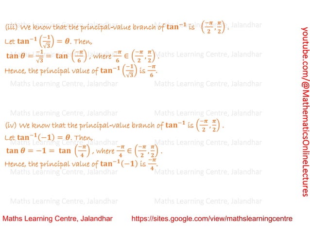 Class 12 Chapter 2 Inverse Trigonometric Functions (Basic definitions ...