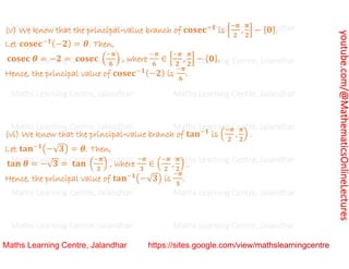 Class 12 Chapter 2 Inverse Trigonometric Functions (Basic definitions ...