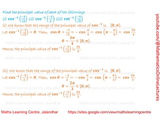 Class 12 Chapter 2 Inverse Trigonometric Functions (Basic definitions ...