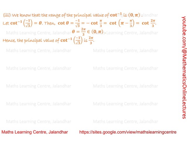 Class 12 Chapter 2 Inverse Trigonometric Functions (Basic definitions ...