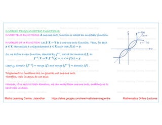 Class 12 Chapter 2 Inverse Trigonometric Functions (Basic definitions ...