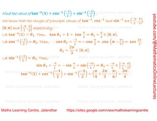 Class 12 Chapter 2 Inverse Trigonometric Functions (Basic definitions ...