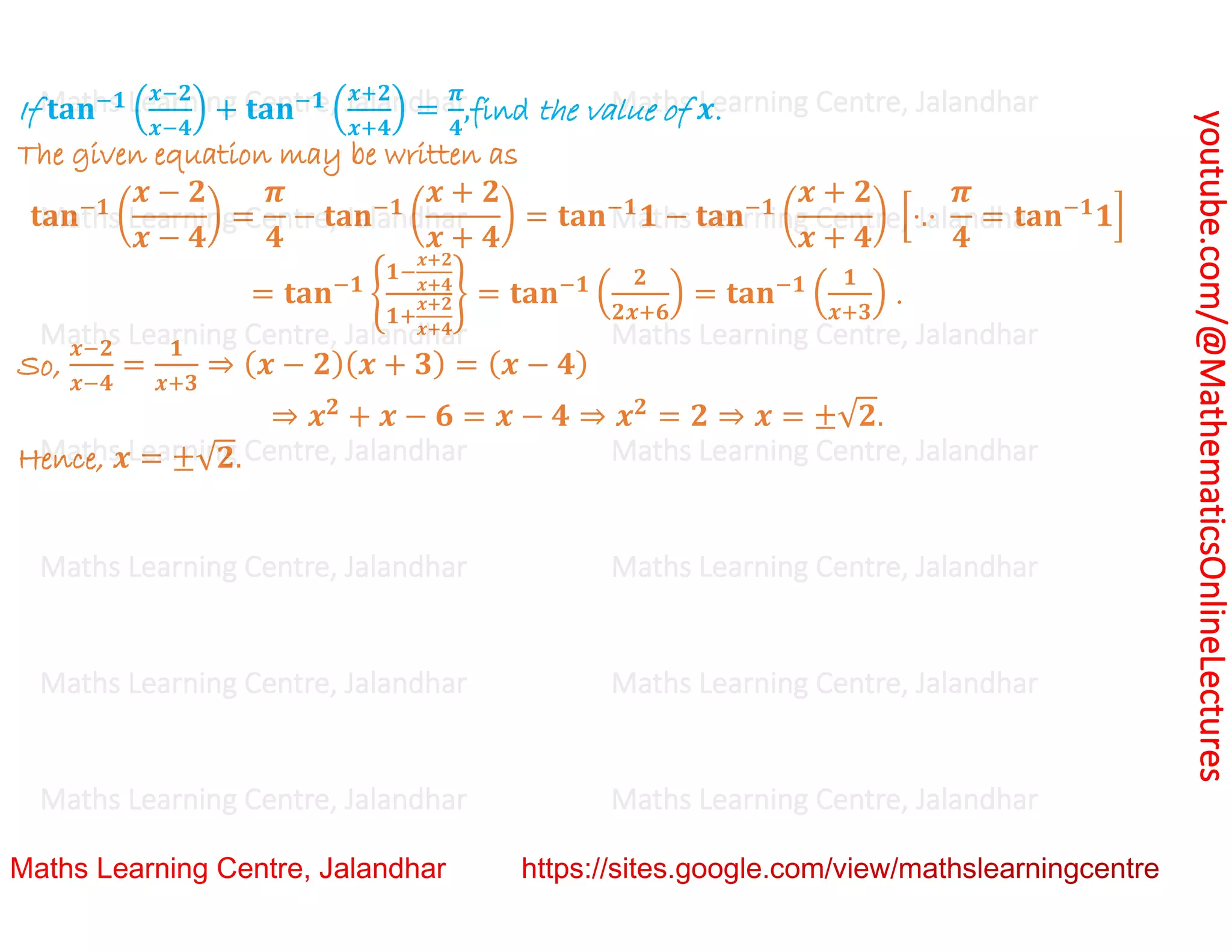 Class 12 Chapter 2 Inverse Trigonometric Functions (Non-Principal values -I ) Lecture 5.pdf