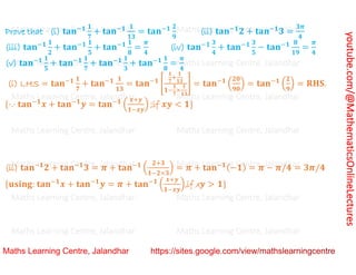 Class 12 Chapter 2 Inverse Trigonometric Functions (Non-Principal values -I ) Lecture 5.pdf