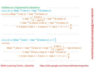 Class 12 Chapter 2 Inverse Trigonometric Functions (Non-Principal values -I ) Lecture 5.pdf