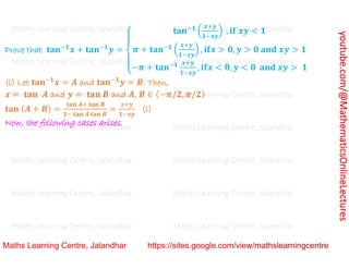 Class 12 Chapter 2 Inverse Trigonometric Functions (Non-Principal values -I ) Lecture 5.pdf