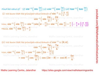 Class 12 Chapter 2 Inverse Trigonometric Functions (Problems based on properties) Lecture 3.pdf