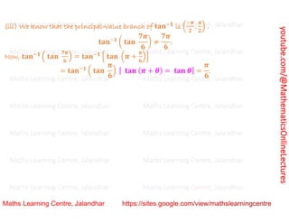 Class 12 Chapter 2 Inverse Trigonometric Functions (Problems based on ...