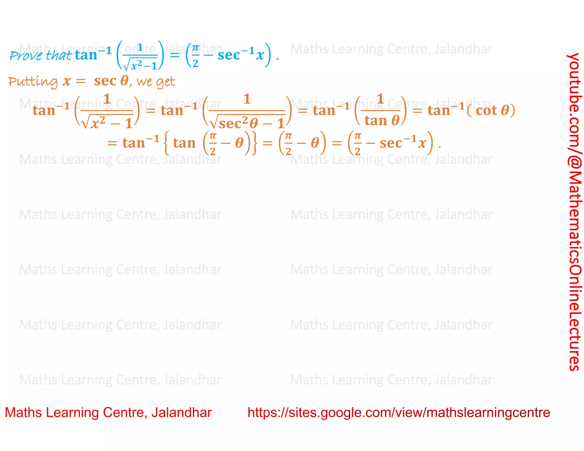 Class 12 Chapter 2 Inverse Trigonometric Functions (Problems based on trigonometric formulas ...