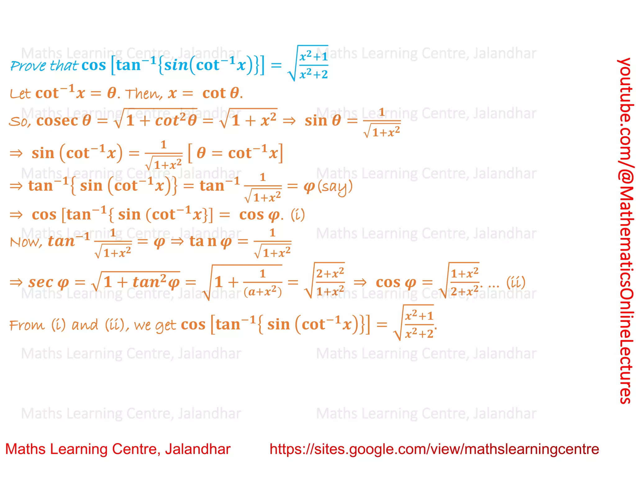 Class 12 Chapter 2 Inverse Trigonometric Functions (Problems based on ...